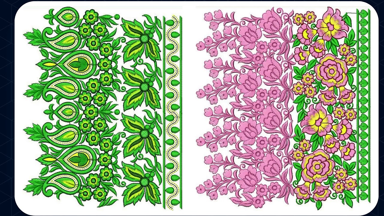 50 Big Border Embroidery Designs | December 2020 Bulk Download - YouTube