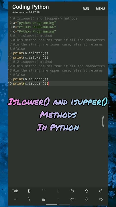 Isupper And Islower Learn Python🐍 Easly By Shorts Part25 Day25 Coding Python Programming