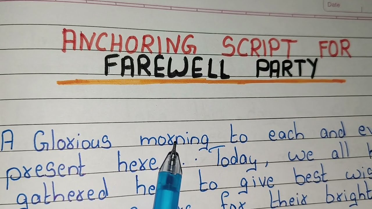 Anchoring Script For Farewell | Anchoring Script For Farewell party ...