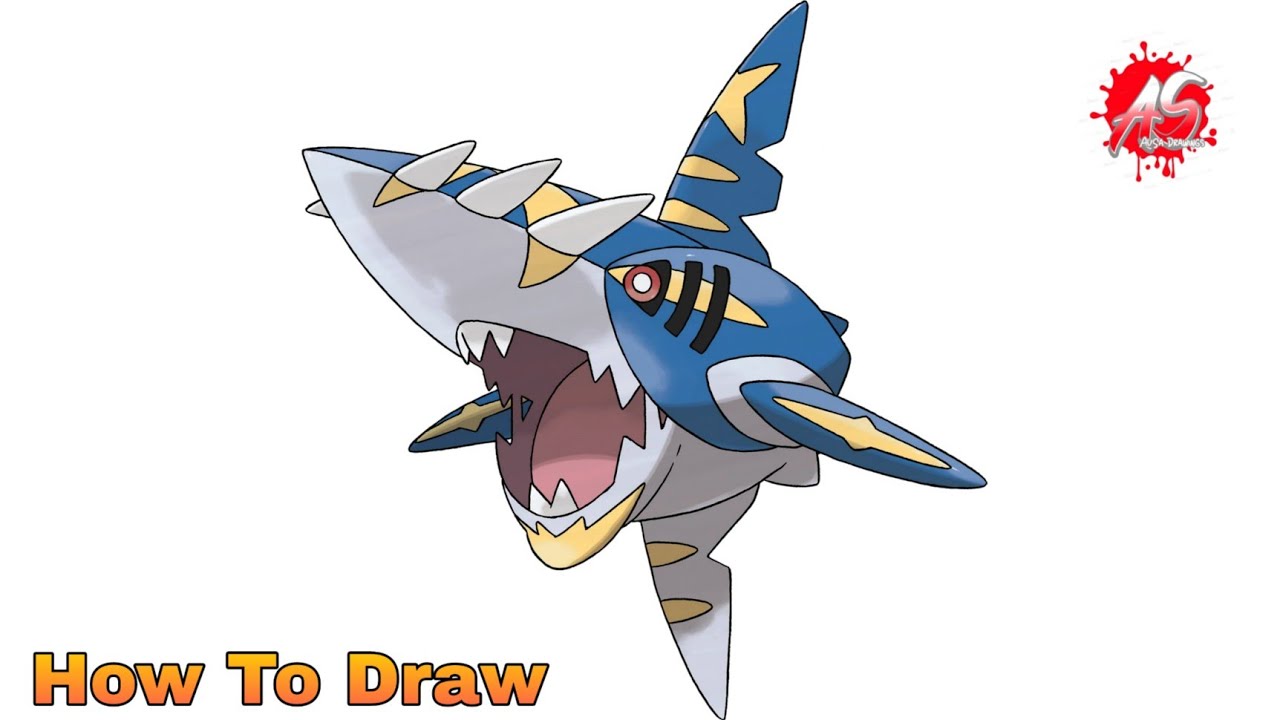 How to draw Mega Sharpedo Step by step tutorial - YouTube