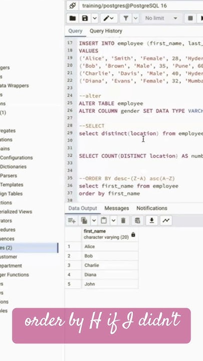 Order By Desc Asc In Sql Sql Datamanagement Sqlforbeginners