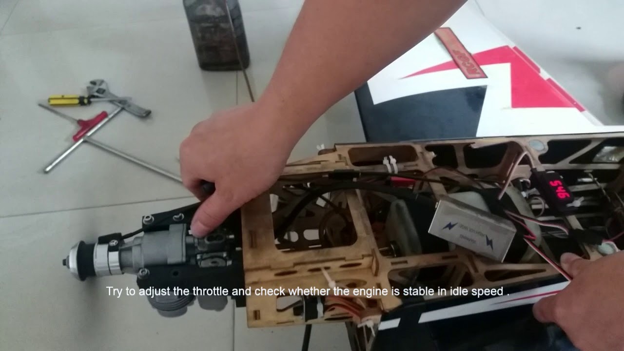RCGF 10cc start the engine - YouTube