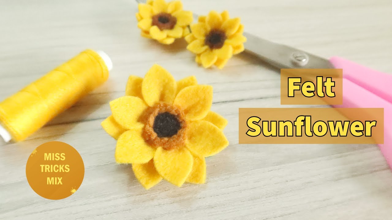 DIY: Easy Felt Sunflower | Felt Craft | Felt Flower | Spring Craft ...