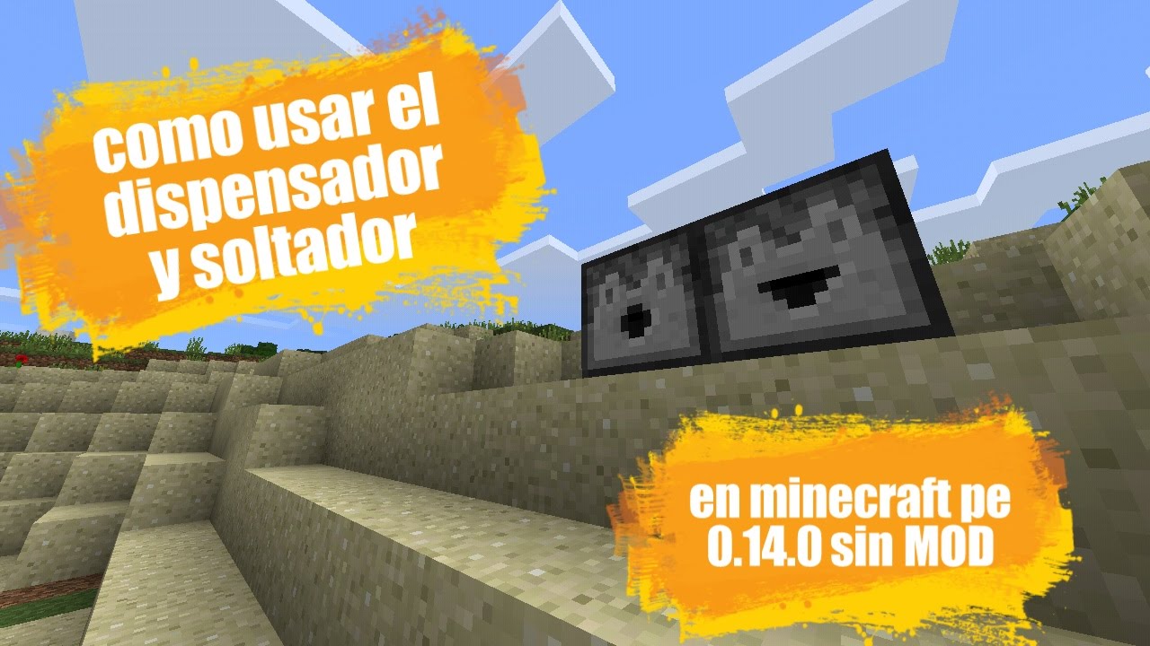 Como usar los dispensadores y soltadores en minecraft pe 0.14.0 - YouTube