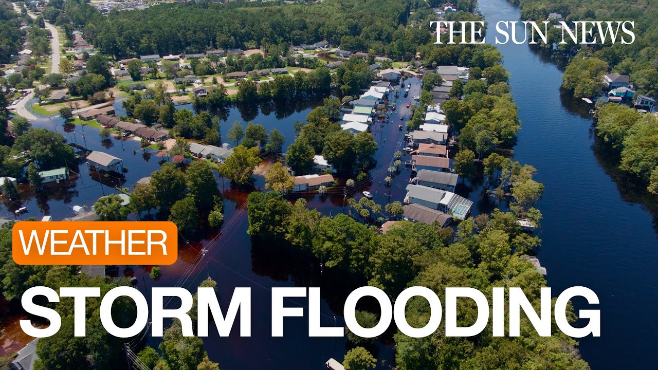 Aerial View Of The Intracoastal Waterway Flooding In Socastee, SC - YouTube