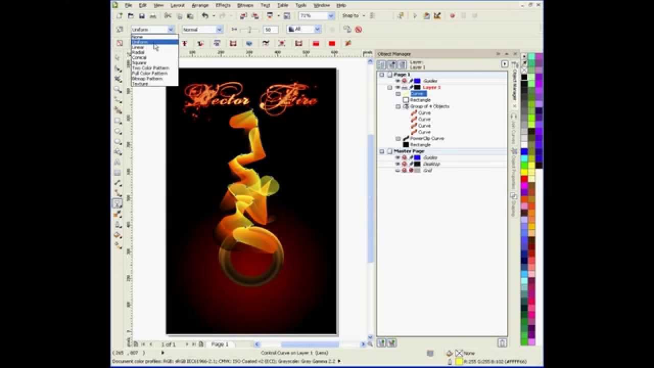 Vector Fire Effect in CorelDRAW - Efecto fuego - YouTube
