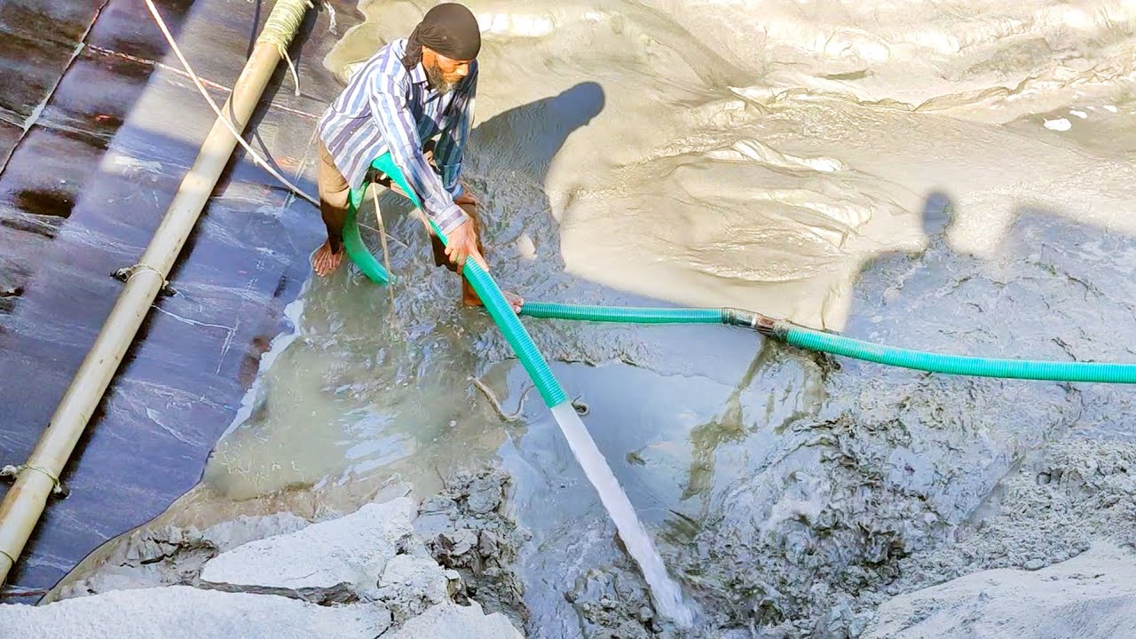 Massive Sand Flow Pumping! Deep Water Extraction and Mud Slurry Work ...