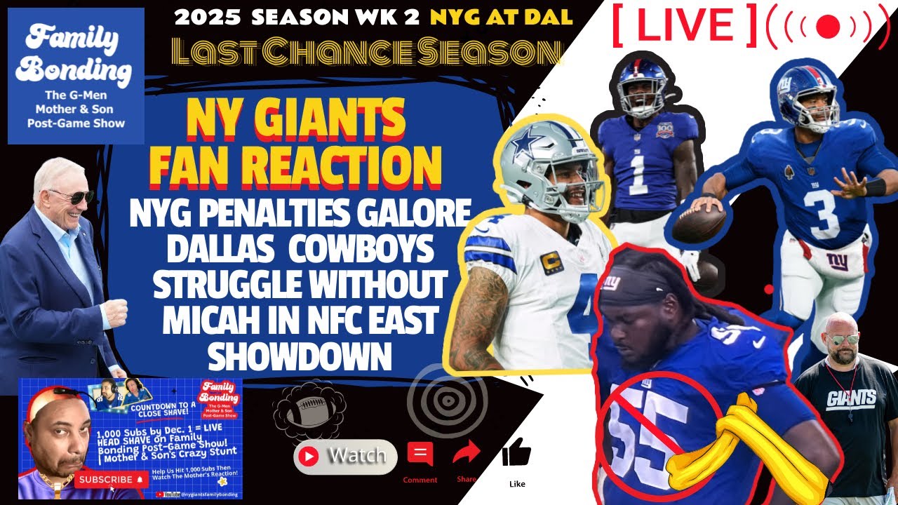 ANGRY New York Giants Fans React Dallas Cowboys OT Victory 2025 Wk 2 ...