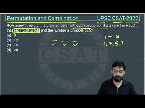 2022 Permutation and Combination csat pyq, How many three digit natural numbers - YouTube