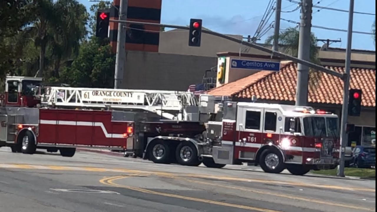 OCFA Truck 61 and Urban Support 61 Responding - YouTube