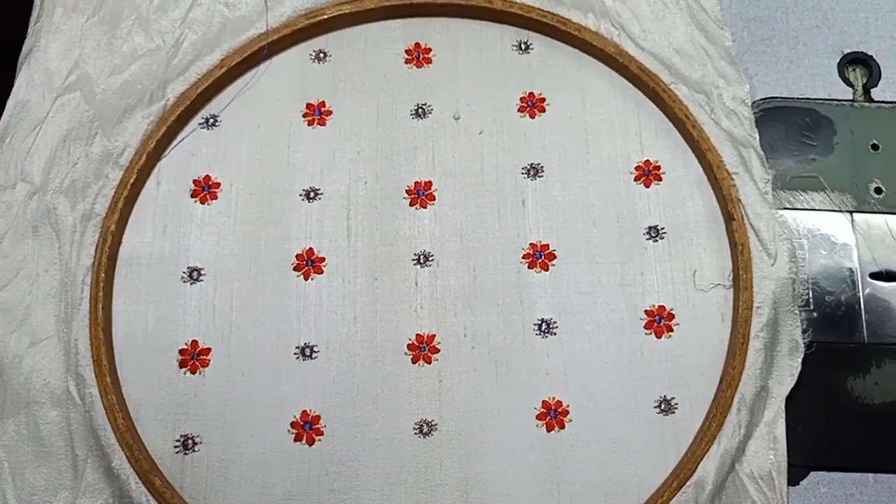 Allover Butti Design By Qaish Machine Embroidery! कढ़ाई मशीन - YouTube