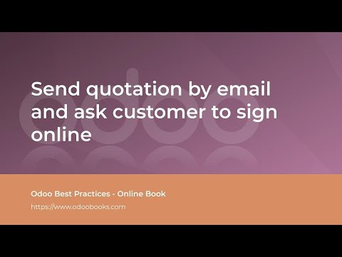 Send quotation by email and ask a customer to sign online | Odoo Sale ...