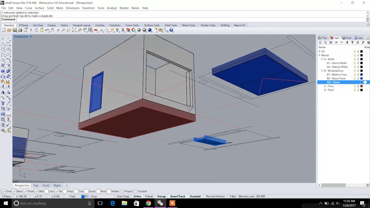 Rhino Beginner Series Modeling A Small House 02 Youtube