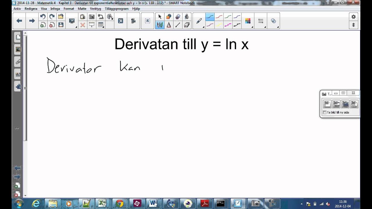 24 - Matematik 4 - Kapitel 3 - Derivatan till exponentialfunktioner och y = ln x (s 110-111 ...