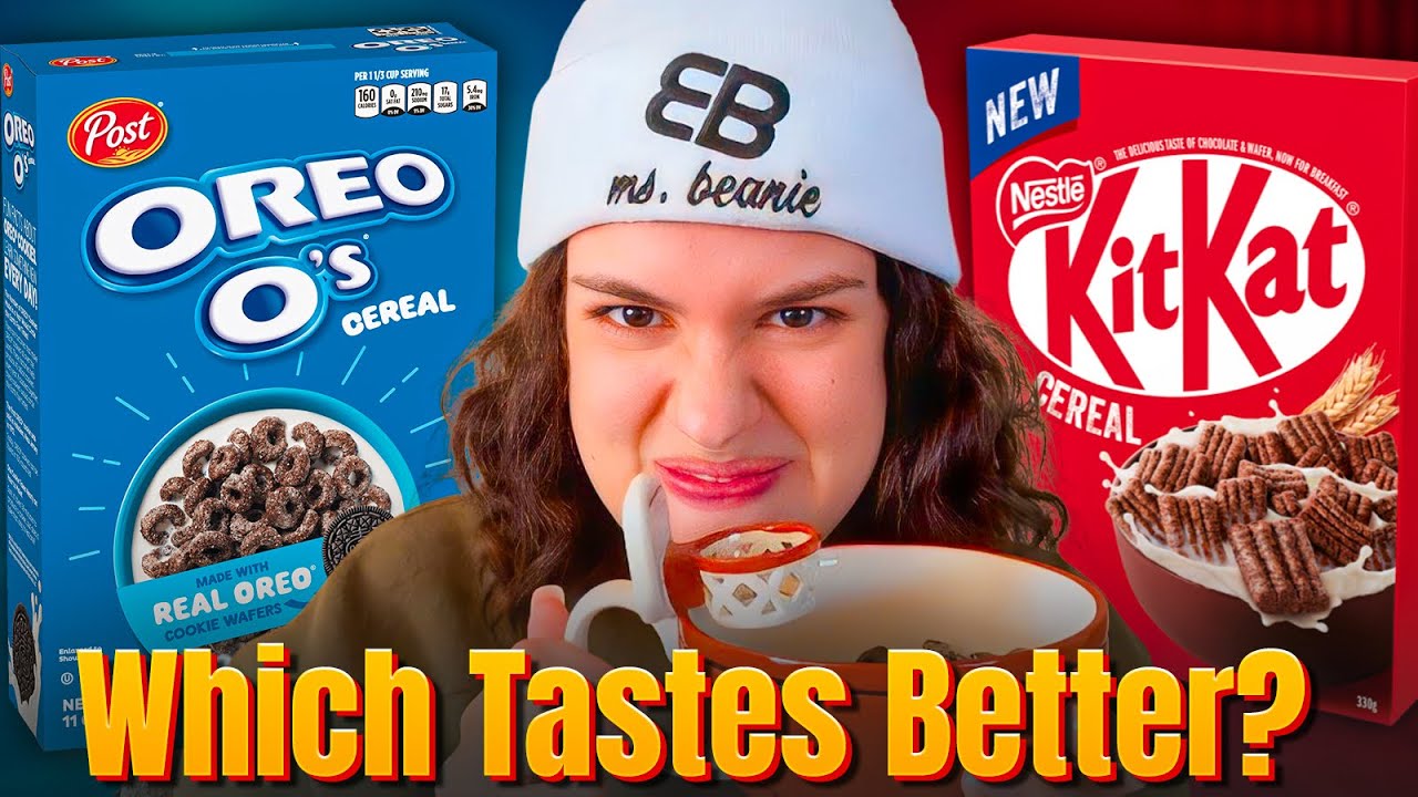 Oreo vs KitKat Cereal TASTE TEST - YouTube