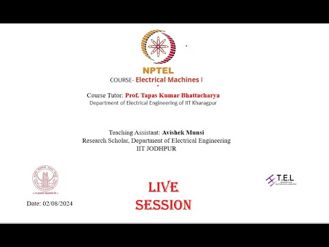 PMRF- NPTEL LIVE SESSION-2 (ELECTRICAL MACHINES I EE103) - YouTube