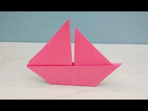 How to make 2D paper sailboat | Easy origami paper boat | Paper boat ...
