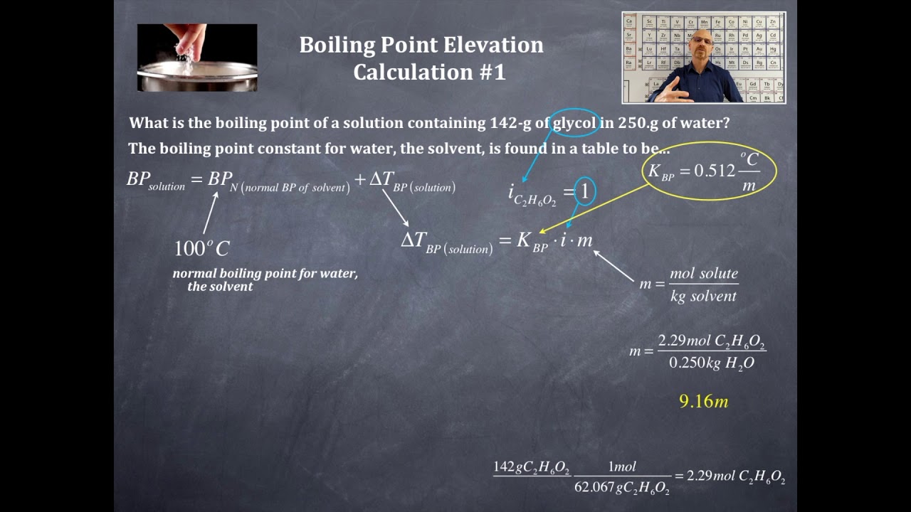 Solutions 13: Boiling Point Elevation Calculation #1 - YouTube