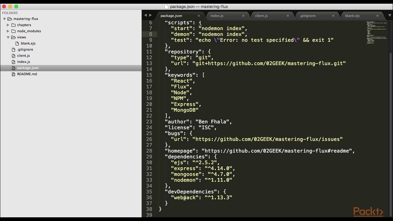 Learning React.js with Flux : Building an Express/Node Server | packtpub.com - YouTube