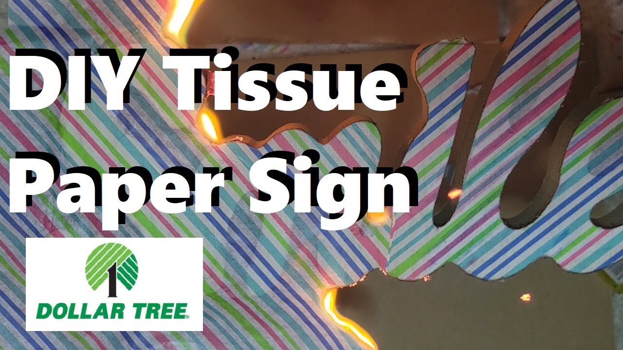 DIY DOLLAR TREE | BURN TISSUE PAPER ON WOODEN SIGN| DIY DOLLAR TREE ...