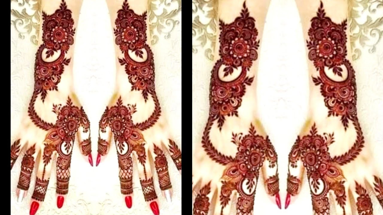 Red mehndi design for Diwali /Diwali special mehndi design /mehndi ki ...