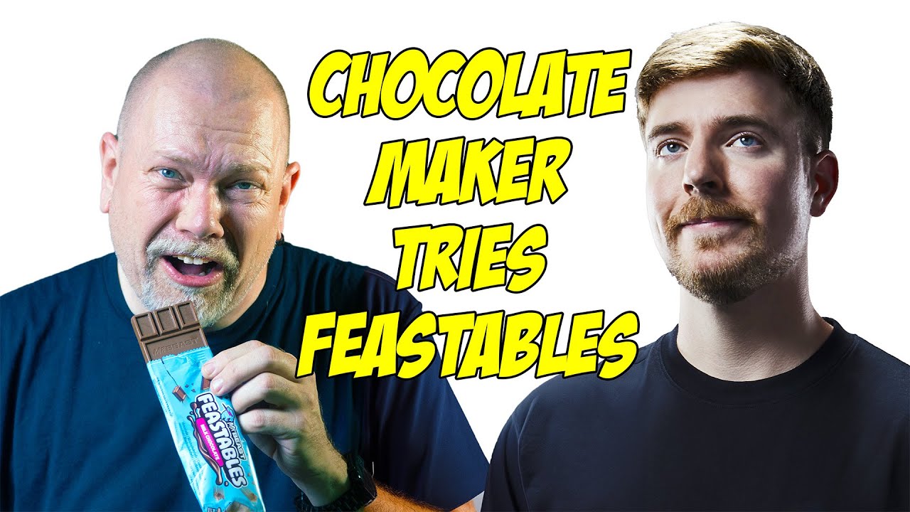 Chocolate Maker tries MrBeast's Feastables for the first time! - YouTube