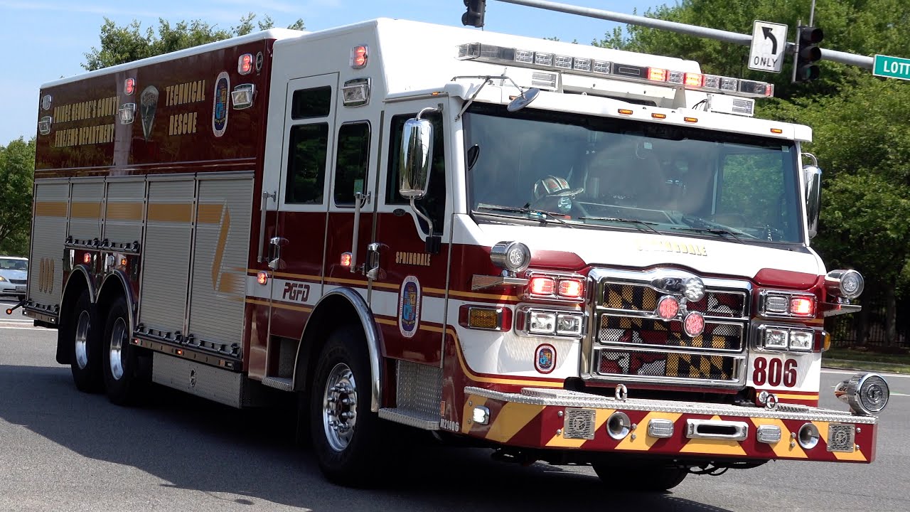 Prince George's Fire & Rescue Rescue Squad 806 & Paramedic Ambulance ...