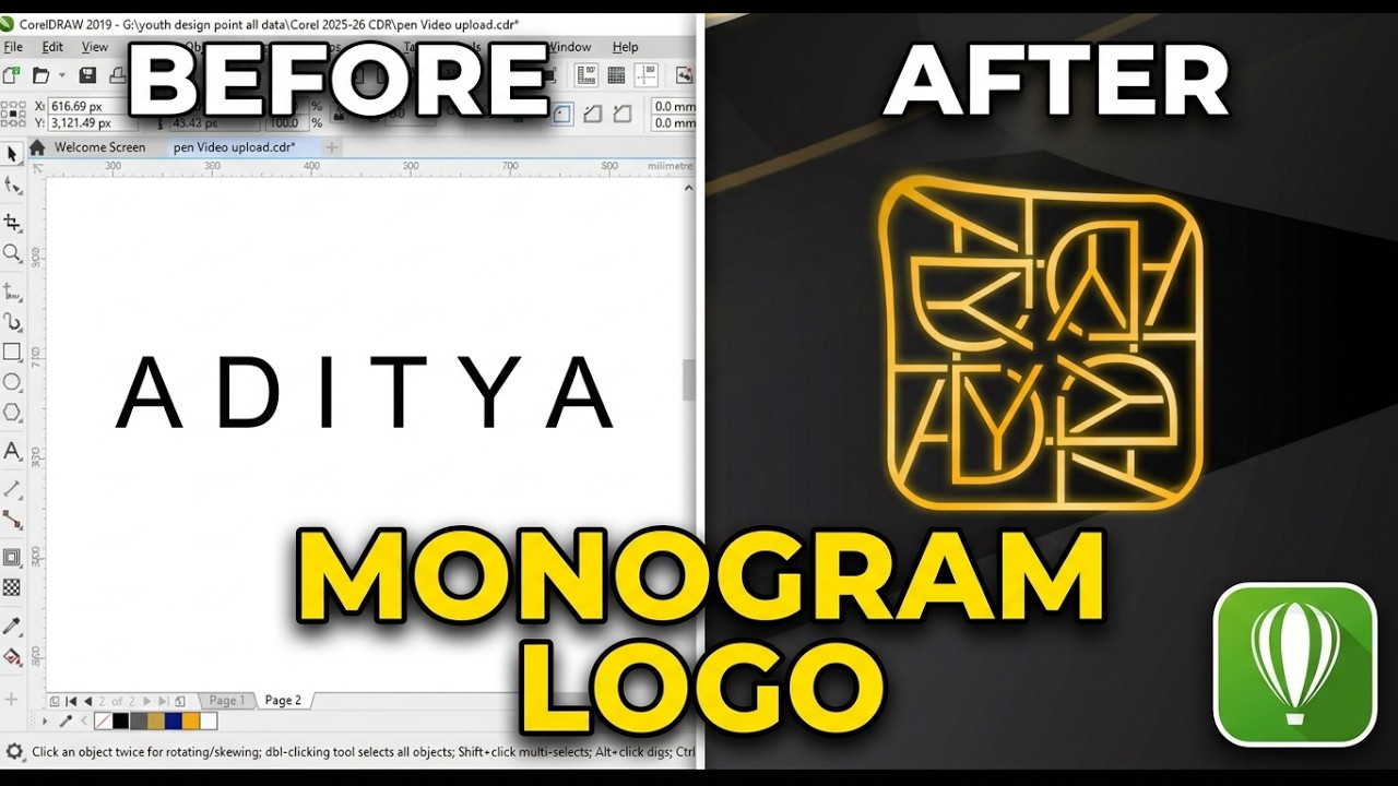 How to make a Monogram logo in CorelDRAW - Monogram Logo Design - Logo ...