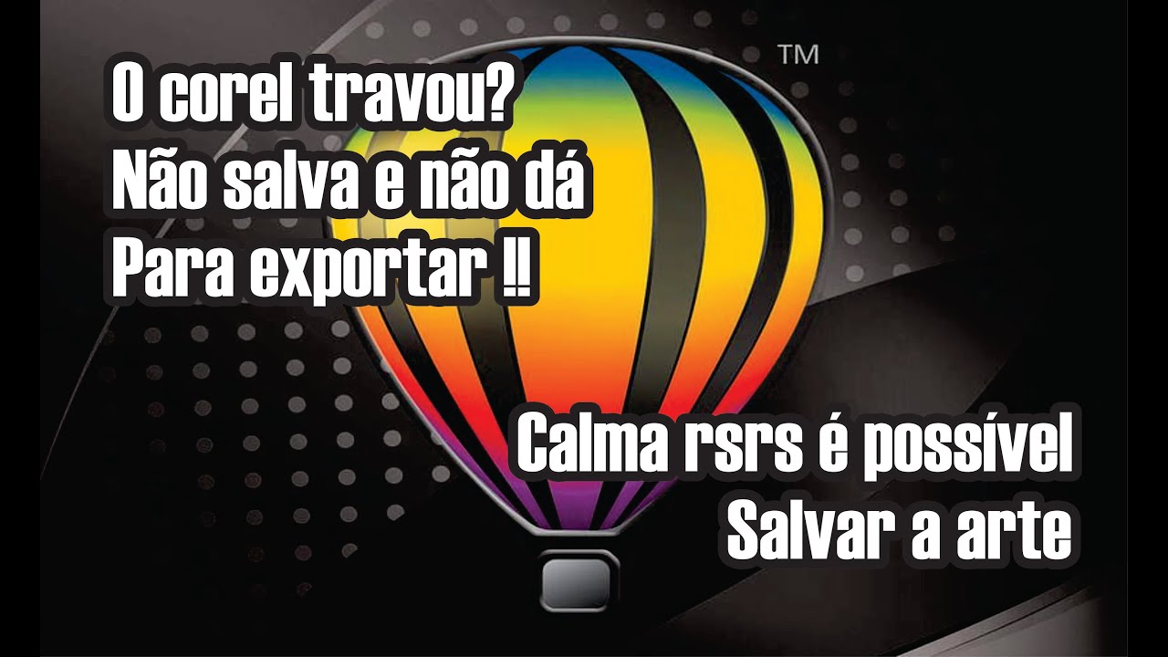 Como salvar um arquivo no corel draw mesmo travado? - YouTube