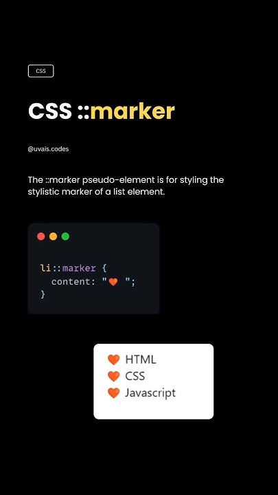 Css Marker Pseudo Element 🔥 Learncss Csstutorial Youtube