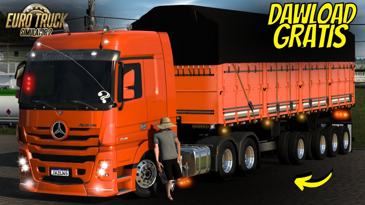 Actros 2546 engatado na carreta quarto eixo com vários opcionais - Mod Grátis para ETS2 1.52 ...