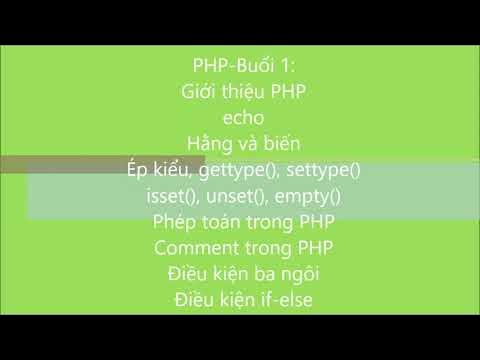 PHP-S: Bài 1. echo, hằng, biến, gettype, settype, isset, unset, empty, comment, ?:, if-else ...