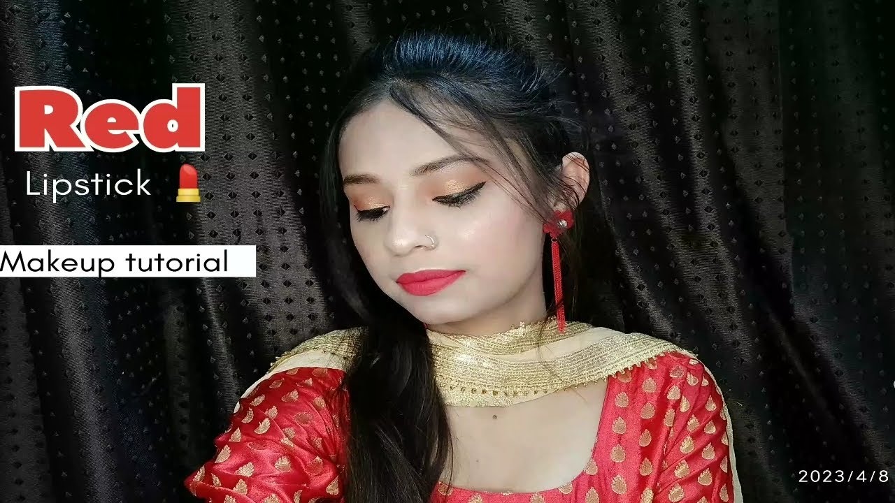 😱 How to do red lipstick makeup look/red lips makeup tutorial # ...