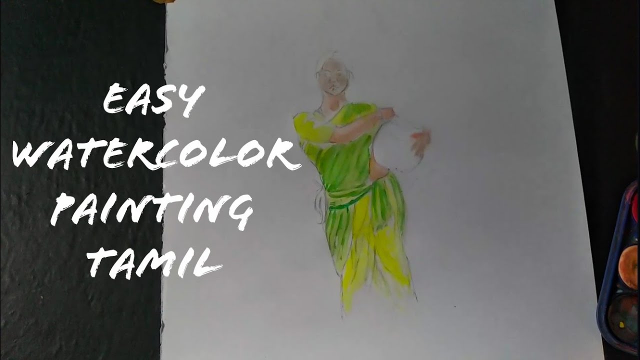Easy watercolor painting tamil | Vijay artwork - YouTube