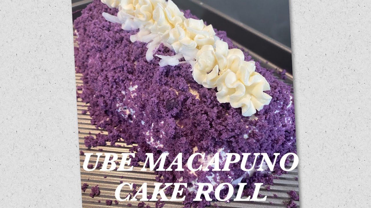 HOW TO MAKE UBE MACAPUNO CAKE ROLL | RIEGOSQUAD - YouTube