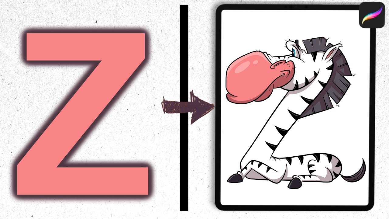 Z is for Zebra Let's Draw The Alphabet as Animals Episode 26 ...