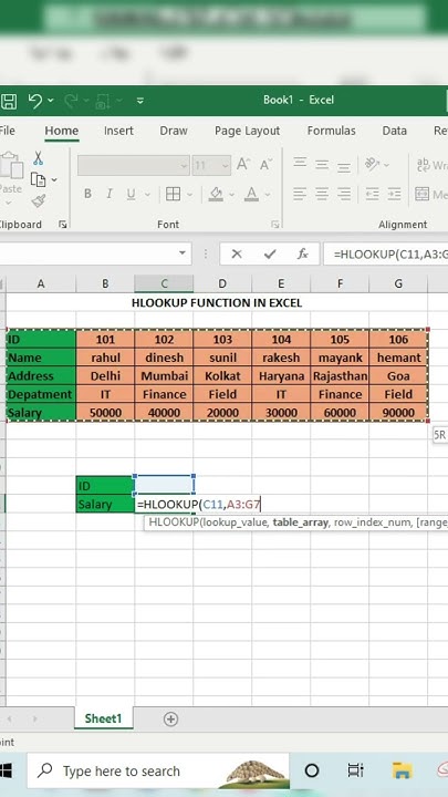 HLOOKUP function in excel | HLOOKUP formula in excel | Relative ...