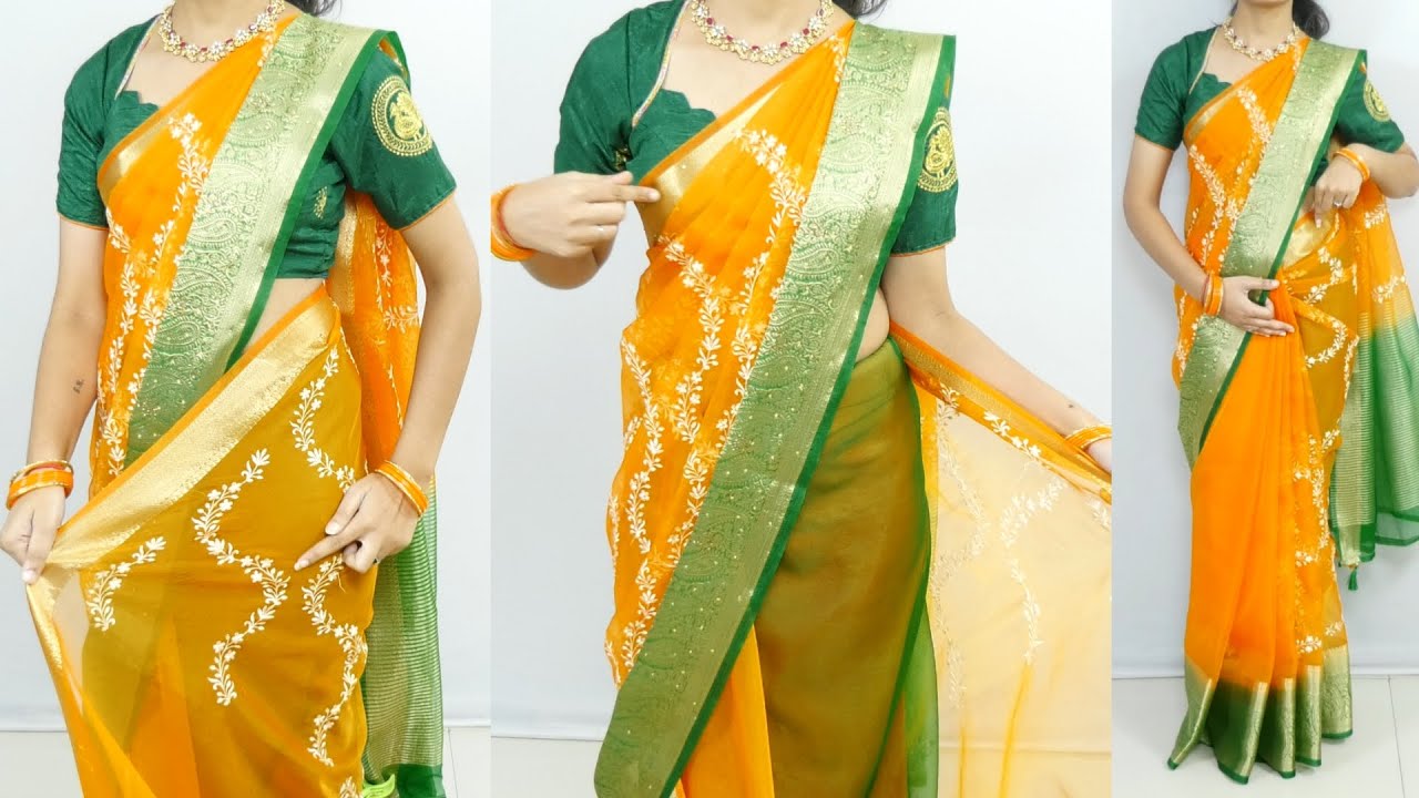 How To Make effortless Side Pleats in slippery Sarees | Saree Draping ...