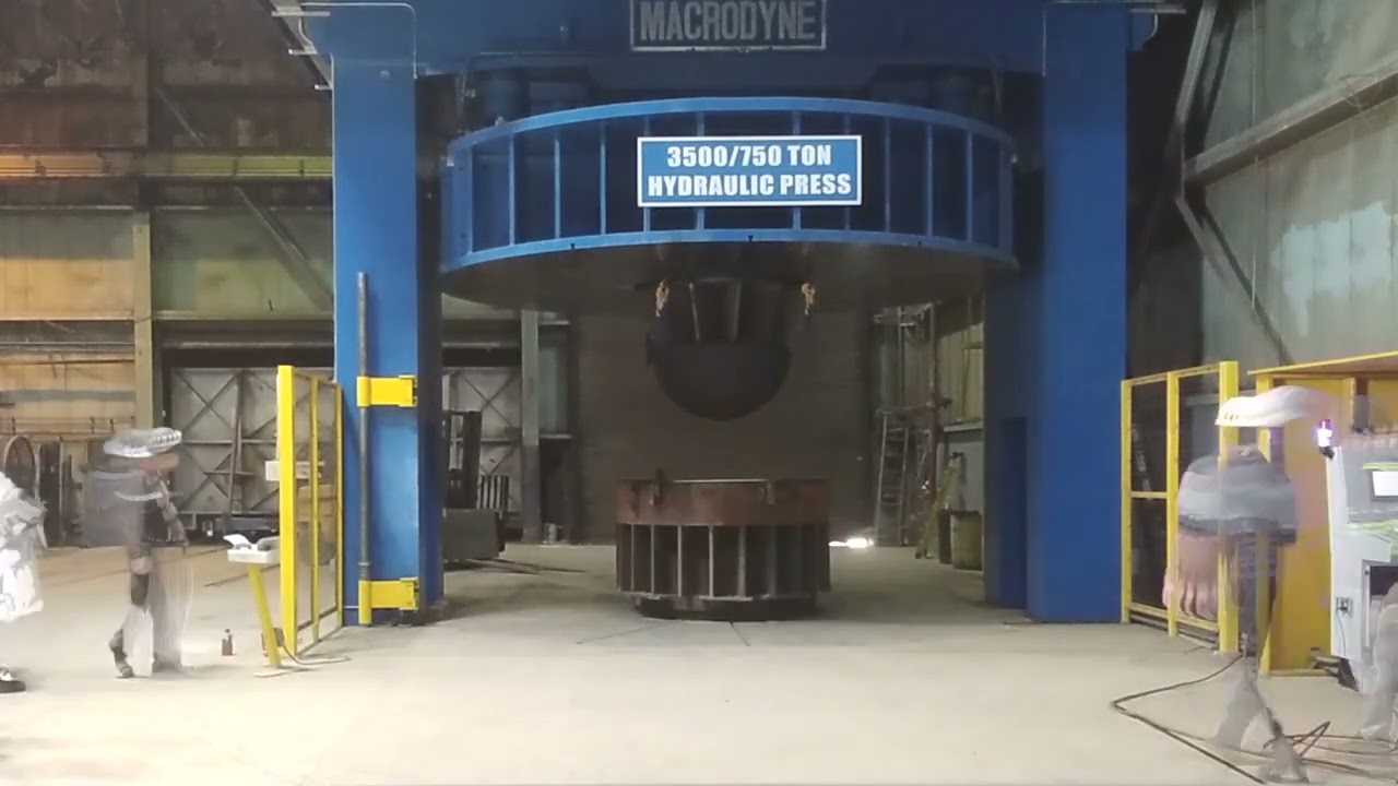 Conrex Steel's 3500 Ton Hydraulic Macrodyne Press in action - 30 second ...
