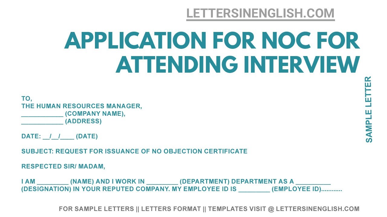 Application For NOC For Attending Interview Sample Application For No application-for-noc-for-attending-interview-sample-application-for-no