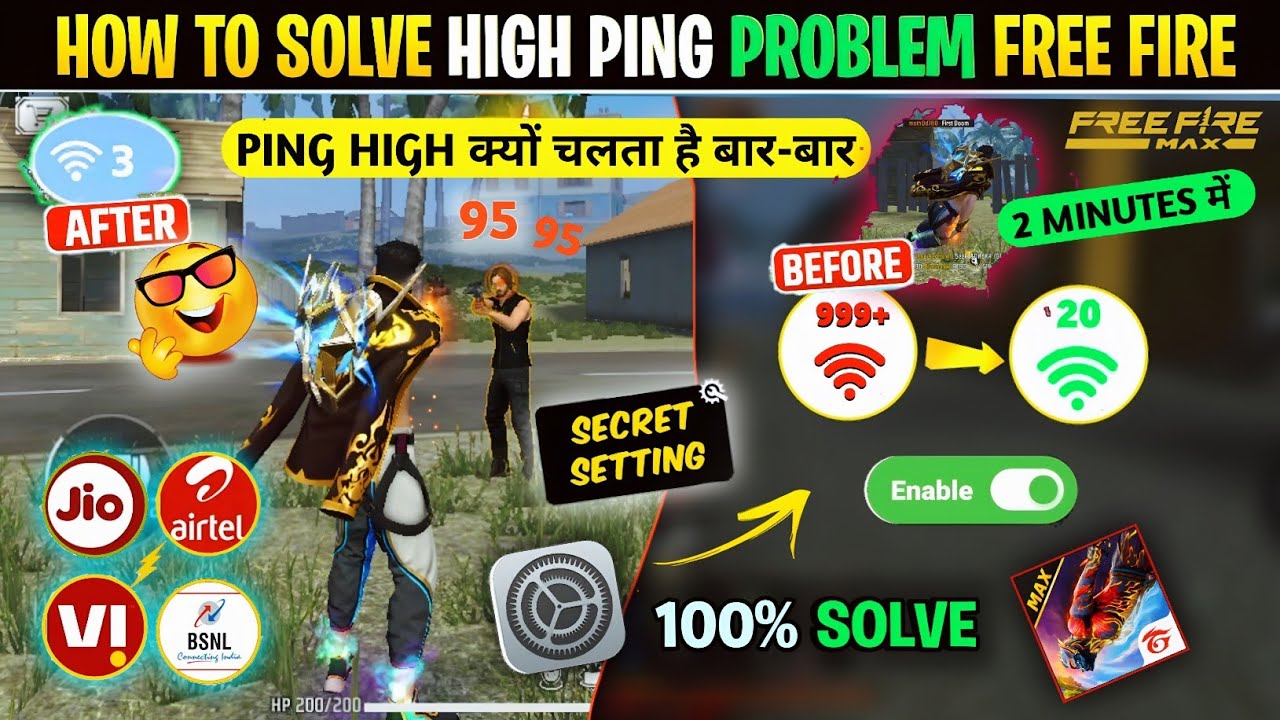 Free Fire Network Problem🤯 Free Fire High Ping Problem | How To Solve ...