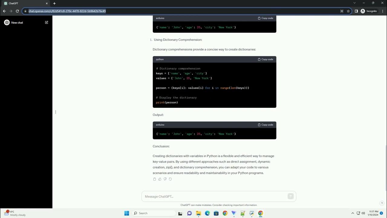 Python Create Dictionary With Variables Youtube
