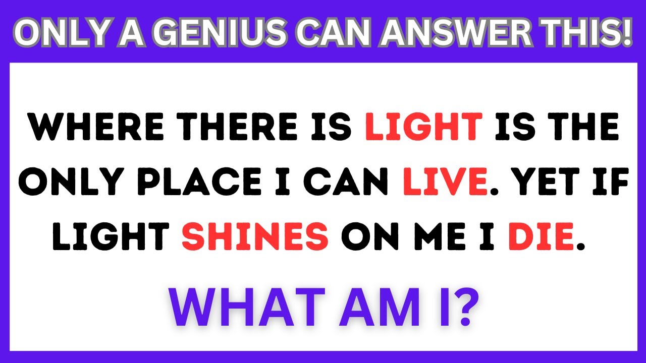Only a Genius Can Answer These 15 Tricky Riddles? | Riddles Quiz#47 ...