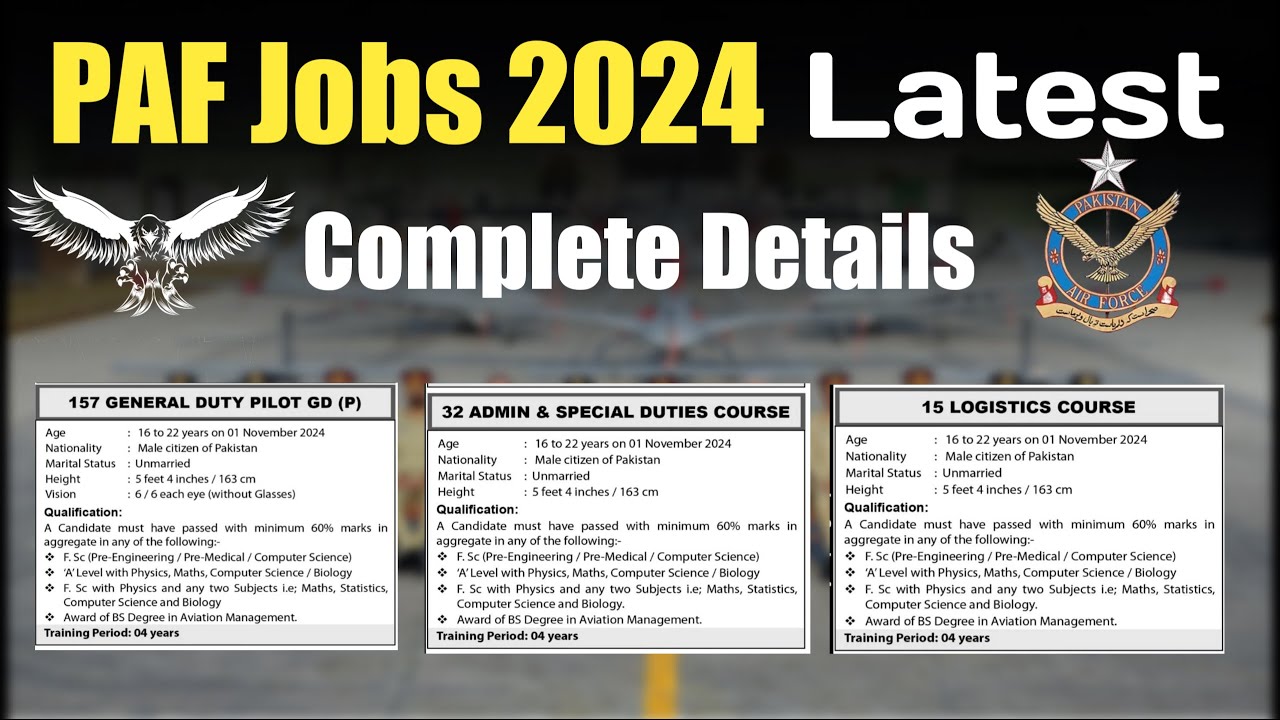 PAF Jobs 2024 || GDP/AD/AE/A&SD/Logistics Branch - YouTube