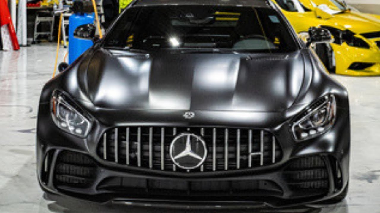 #Wraptors │ AMG GTR WRAPPED IN SATIN BLACK! - YouTube