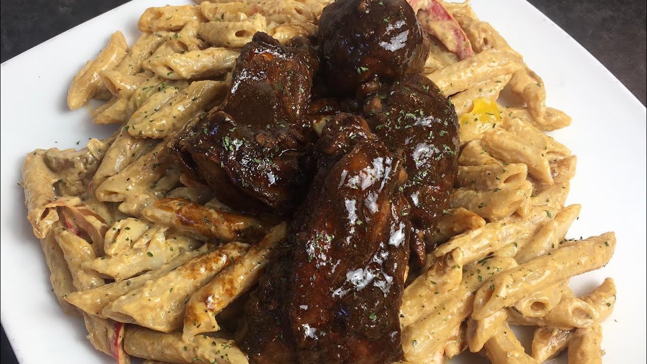 STEW CHICKEN RASTA PASTA | CREAMY RASTA PASTA | Jamaican Stew Chicken ...