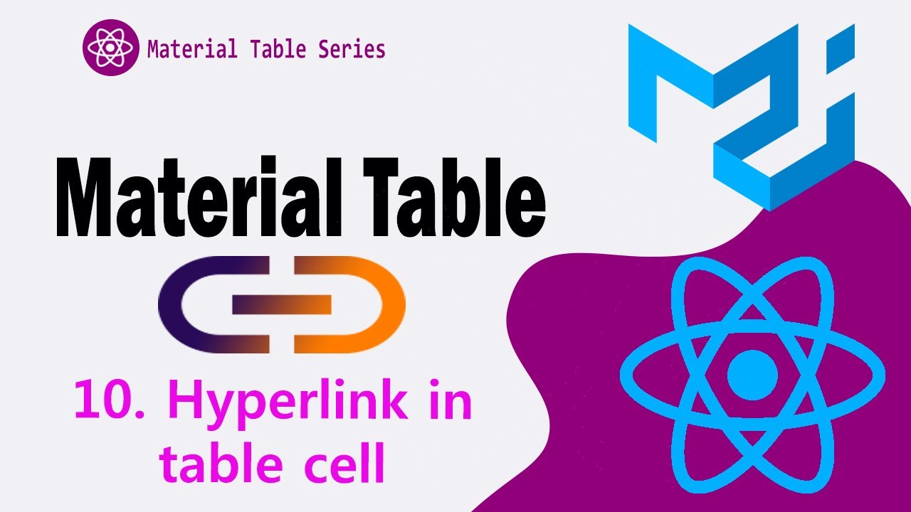 10. Add Hyperlink in Material Table | Material UI - YouTube