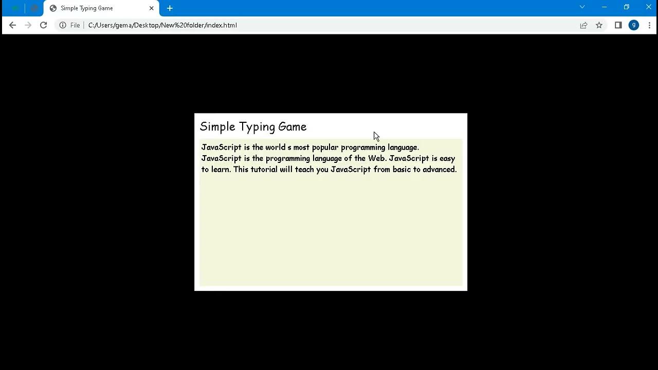 Bikin Simple Typing Game Pake Html Css Dan Js Part3 Youtube