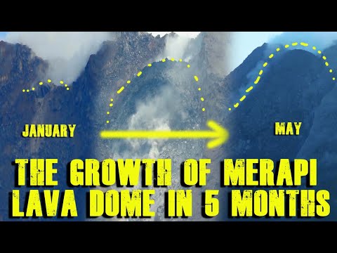 The Growth Of Merapi Lava Dome in 5 Months