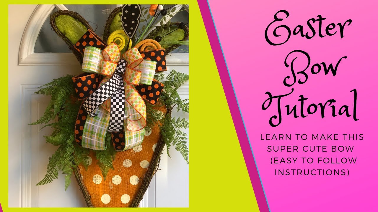 How To Make A Bow || DIY Easter Wreath Bow (Multiple Ribbons) || E-Z ...